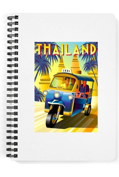 Tayland Baskılı Ahşap Kapaklı Defter 15X20 cm DFT2264