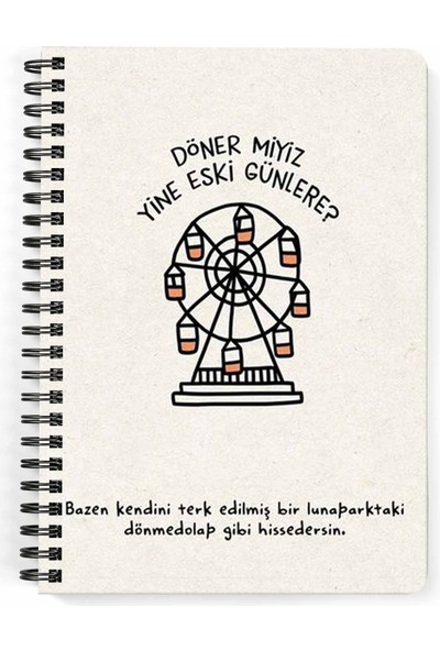 Döner Miyiz Baskılı Ahşap Kapaklı Defter 15X20 cm DFT4106