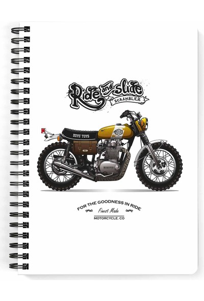 Ride And Slide Baskılı Ahşap Kapaklı Defter 15X20 cm DFT2661