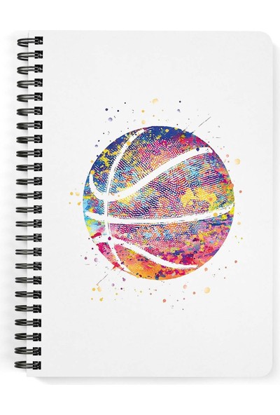 Basketbol Topu Baskılı Ahşap Kapaklı Defter 15X20 cm DFT6148