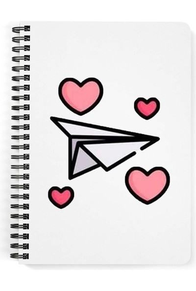 Kağıt Uçak Baskılı Ahşap Kapaklı Defter 15X20 cm DFT6532