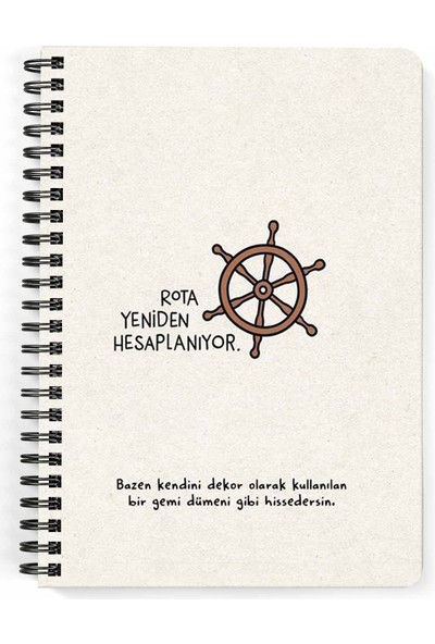 Rota Hesaplanıyor Baskılı Ahşap Kapaklı Defter 15X20 cm DFT5106