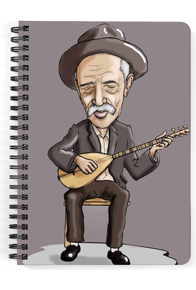 Neşet Ertaş Baskılı Ahşap Kapaklı Defter 15X20 cm DFT3877 Neşet Ertaş Baskılı Ahşap Kapaklı Defter 15X20 cm DFT3877