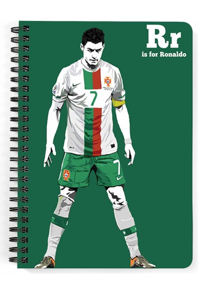Ronaldo Baskılı Ahşap Kapaklı Defter 15X20 cm DFT4583