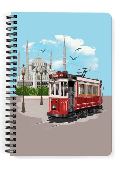 Istanbul Baskılı Ahşap Kapaklı Defter 15X20 cm DFT2678