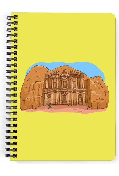 Petra Ürdün Baskılı Ahşap Kapaklı Defter 15X20 cm DFT4129