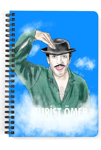Turist Ömer Baskılı Ahşap Kapaklı Defter 15X20 cm DFT4149