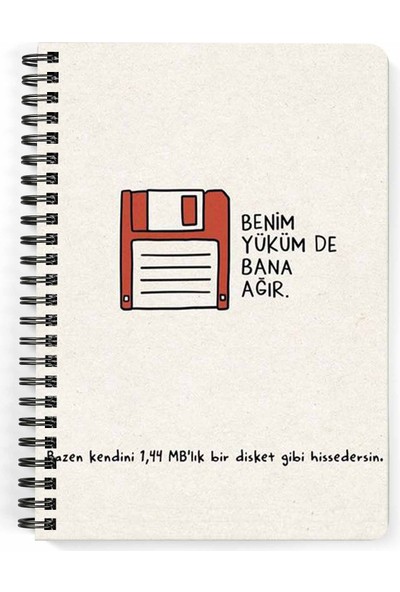 Yüküm Ağır Baskılı Ahşap Kapaklı Defter 15X20 cm DFT4140