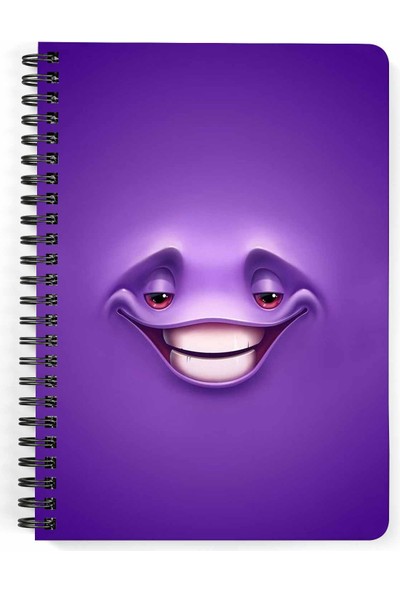 Komik Yüz Baskılı Ahşap Kapaklı Defter 15X20 cm DFT2581