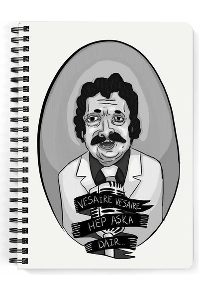 Müslüm Gürses Baskılı Ahşap Kapaklı Defter 15X20 cm DFT4007