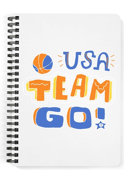 Usa Team Go Baskılı Ahşap Kapaklı Defter 15X20 cm DFT2053