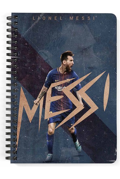 Lionel Messi Baskılı Ahşap Kapaklı Defter 15X20 cm DFT4490