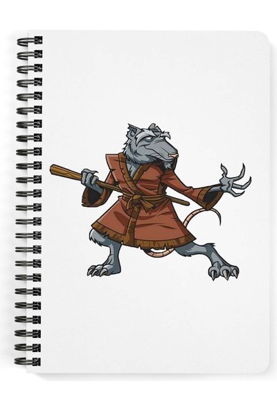 Master Splinter Baskılı Ahşap Kapaklı Defter 15X20 cm DFT6881