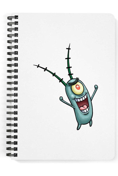 Plankton Baskılı Ahşap Kapaklı Defter 15X20 cm DFT6410