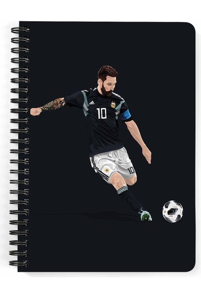 Lionel Messi Baskılı Ahşap Kapaklı Defter 15X20 cm DFT4563