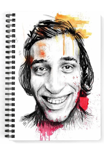 Kemal Sunal Baskılı Ahşap Kapaklı Defter 15X20 cm DFT4697