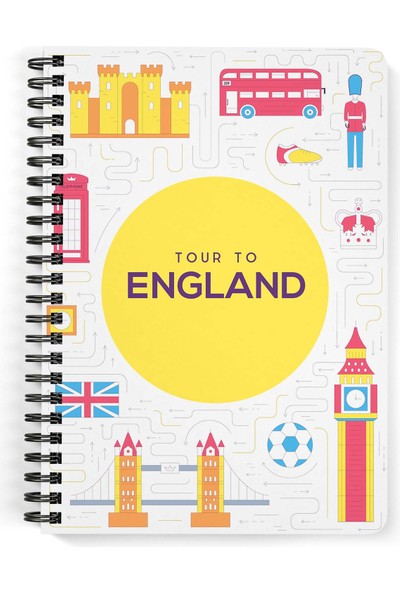 Ingiltere Baskılı Ahşap Kapaklı Defter 15X20 cm DFT516