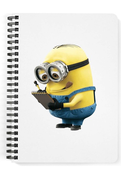 Minyonlar Baskılı Ahşap Kapaklı Defter 15X20 cm DFT6272