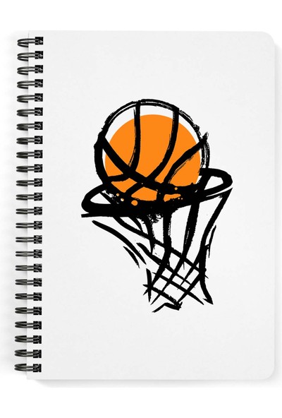 Basketbol Topu Baskılı Ahşap Kapaklı Defter 15X20 cm DFT2013
