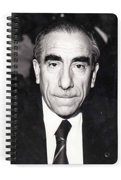 Alparslan Türkeş Baskılı Ahşap Kapaklı Defter 15X20 cm DFT3803