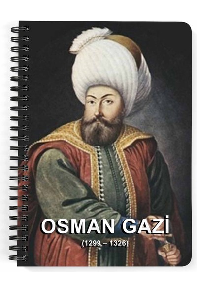 Osman Gazi Baskılı Ahşap Kapaklı Defter 15X20 cm DFT5461