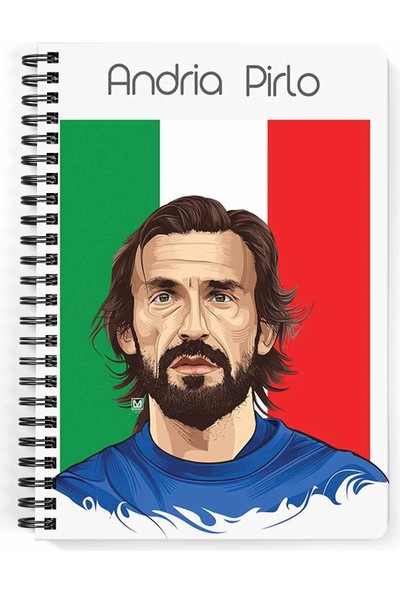 Andria Pirlo Baskılı Ahşap Kapaklı Defter 15X20 cm DFT4552