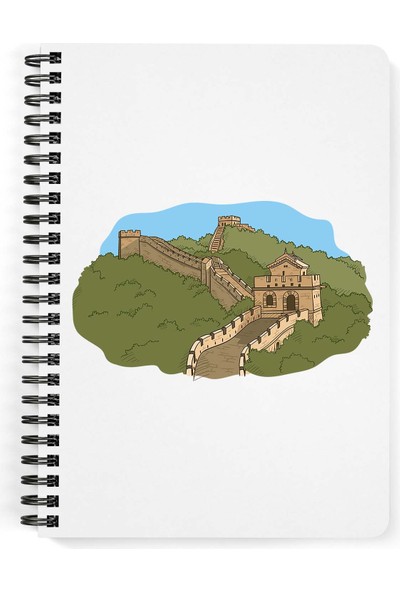 Çin Seddi Baskılı Ahşap Kapaklı Defter 15X20 cm DFT2271 Çin Seddi Baskılı Ahşap Kapaklı Defter 15X20 cm DFT2271