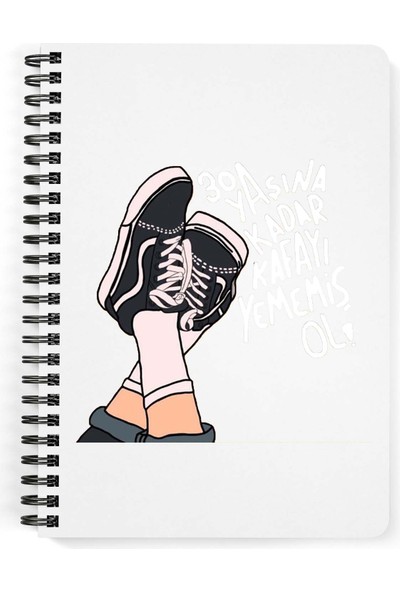 30 Yaşına Kadar Evlenmemiş Ol Baskılı Ahşap Kapaklı Defter 15X20 cm DFT5846