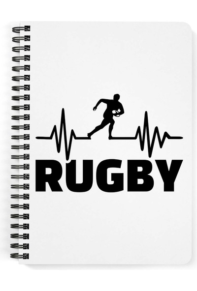 Rugby Baskılı Ahşap Kapaklı Defter 15X20 cm DFT2020