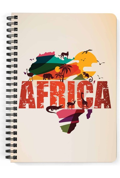 Africa Baskılı Ahşap Kapaklı Defter 15X20 cm DFT4621