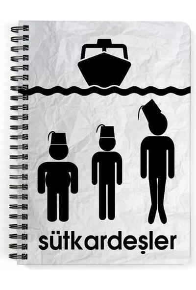 Süt Kardeşler Baskılı Ahşap Kapaklı Defter 15X20 cm DFT4898