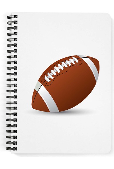 Amerikan Futbolu Topu Baskılı Ahşap Kapaklı Defter 15X20 cm DFT1207 Amerikan Futbolu Topu Baskılı Ahşap Kapaklı Defter 15X20 cm DFT1207