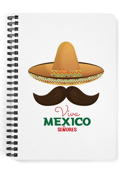 Mexico Baskılı Ahşap Kapaklı Defter 15X20 cm DFT2290