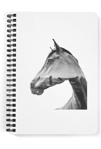 At Baskılı Ahşap Kapaklı Defter 15X20 cm DFT273