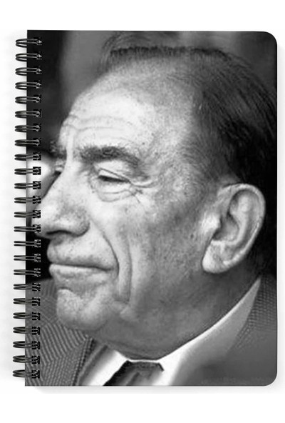 Alparslan Türkeş Baskılı Ahşap Kapaklı Defter 15X20 cm DFT3764