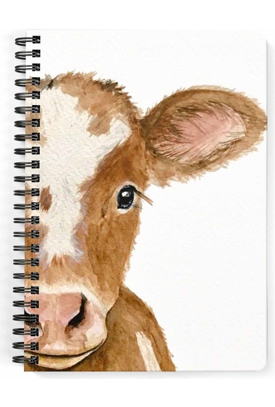 Inek Baskılı Ahşap Kapaklı Defter 15X20 cm DFT3589