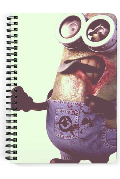 Minyonlar Baskılı Ahşap Kapaklı Defter 15X20 cm DFT4227