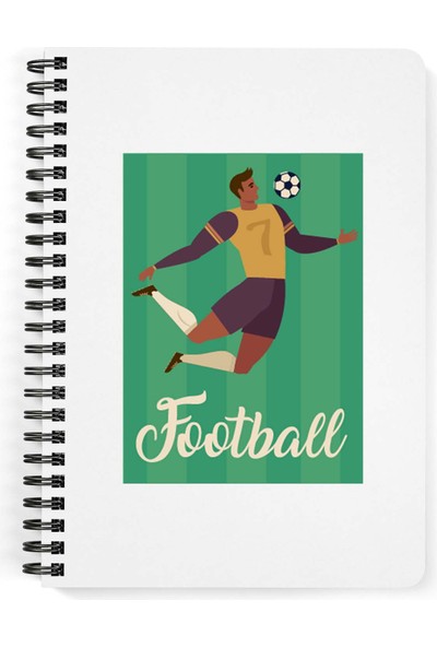 Football Baskılı Ahşap Kapaklı Defter 15X20 cm DFT1256