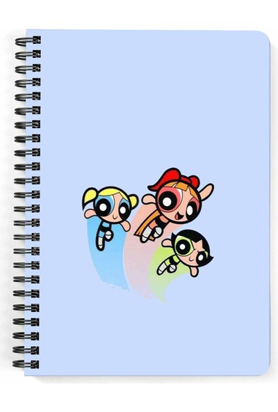 Powerpuff Girls Baskılı Ahşap Kapaklı Defter 15X20 cm DFT2688