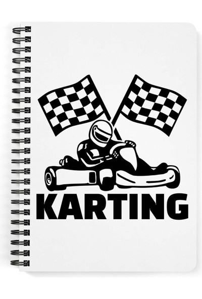 Karting Baskılı Ahşap Kapaklı Defter 15X20 cm DFT2016