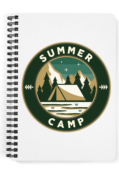 Summer Camp Baskılı Ahşap Kapaklı Defter 15X20 cm DFT2074