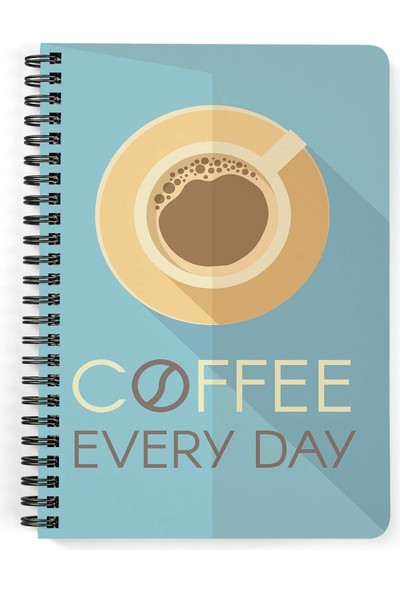 Coffee Every Day Baskılı Ahşap Kapaklı Defter 15X20 cm DFT612 Coffee Every Day Baskılı Ahşap Kapaklı Defter 15X20 cm DFT612