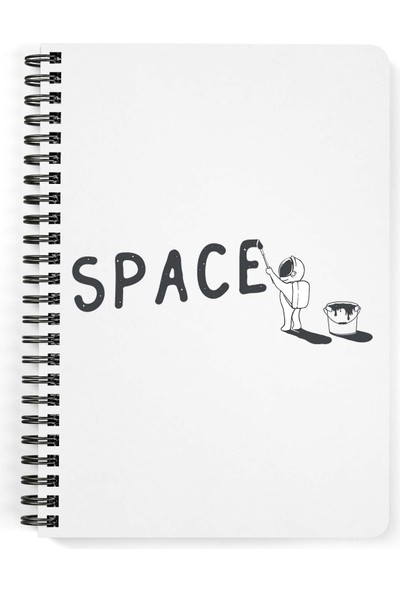 Space Baskılı Ahşap Kapaklı Defter 15X20 cm DFT1957
