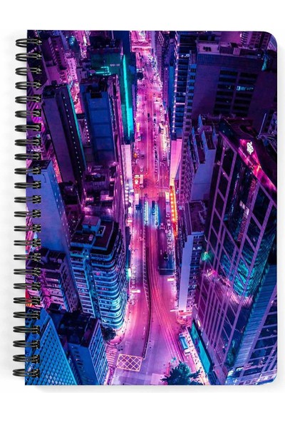 Cyberpunk Baskılı Ahşap Kapaklı Defter 15X20 cm DFT3637
