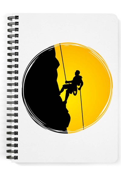 Tırmanış Baskılı Ahşap Kapaklı Defter 15X20 cm DFT2091