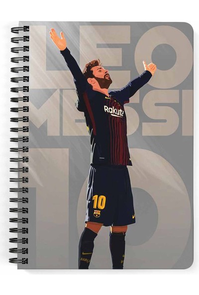 Lionel Messi Baskılı Ahşap Kapaklı Defter 15X20 cm DFT4495