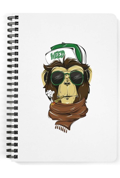Monkey Baskılı Ahşap Kapaklı Defter 15X20 cm DFT6197 Monkey Baskılı Ahşap Kapaklı Defter 15X20 cm DFT6197