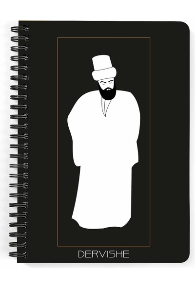 Derviş Baskılı Ahşap Kapaklı Defter 15X20 cm DFT5692