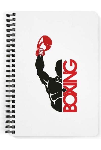 Boxing Baskılı Ahşap Kapaklı Defter 15X20 cm DFT2119