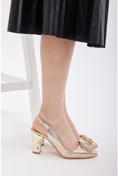 Derinet Dore Taş Aksesuarlı Kadın Abiye Ayakkabı